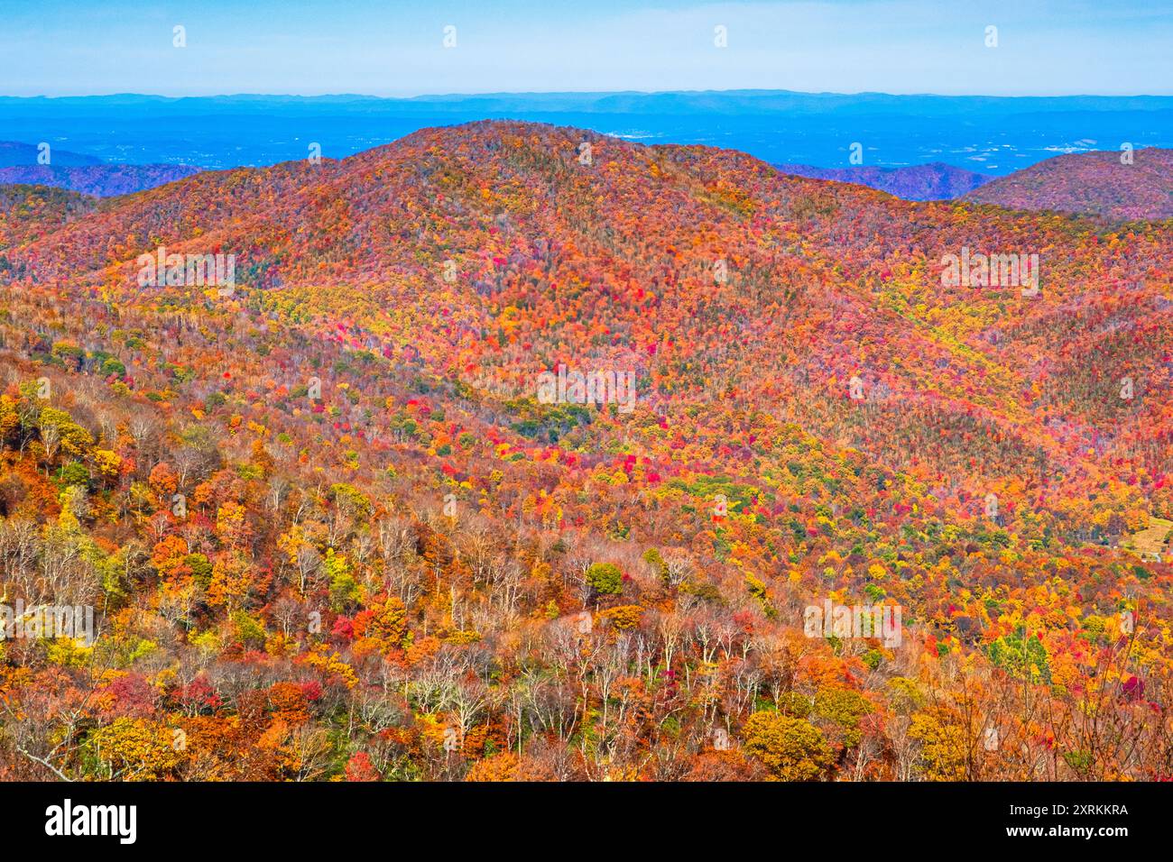 Fall colors of deciduous trees enhance the Tennessee mountain vista as ...