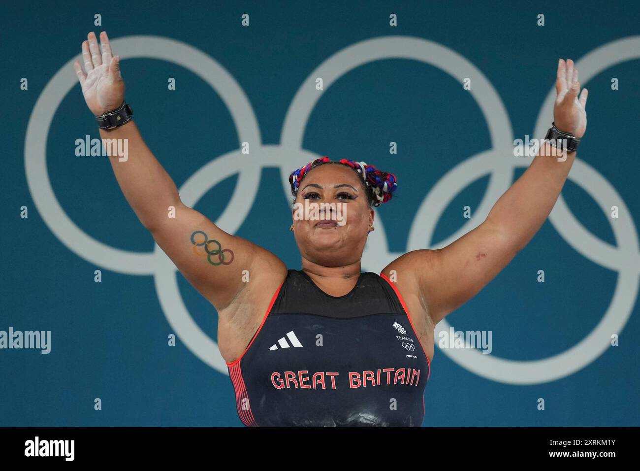 Emily Campbell of Britain competes during the women's +81kg ...