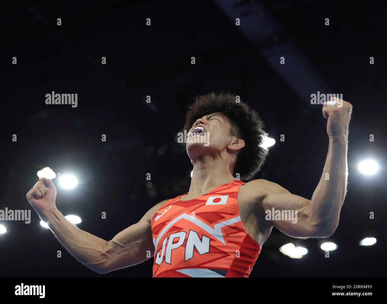 KIYOOKA Kotaro of Japan reacts after winning the gold medal of the men ...