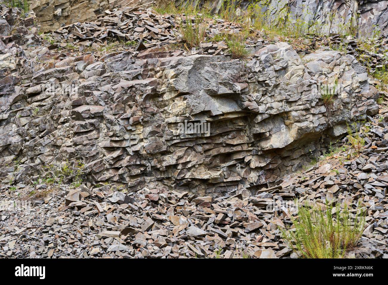 Various rock formations of basalt, sandstone, dross and others in ...