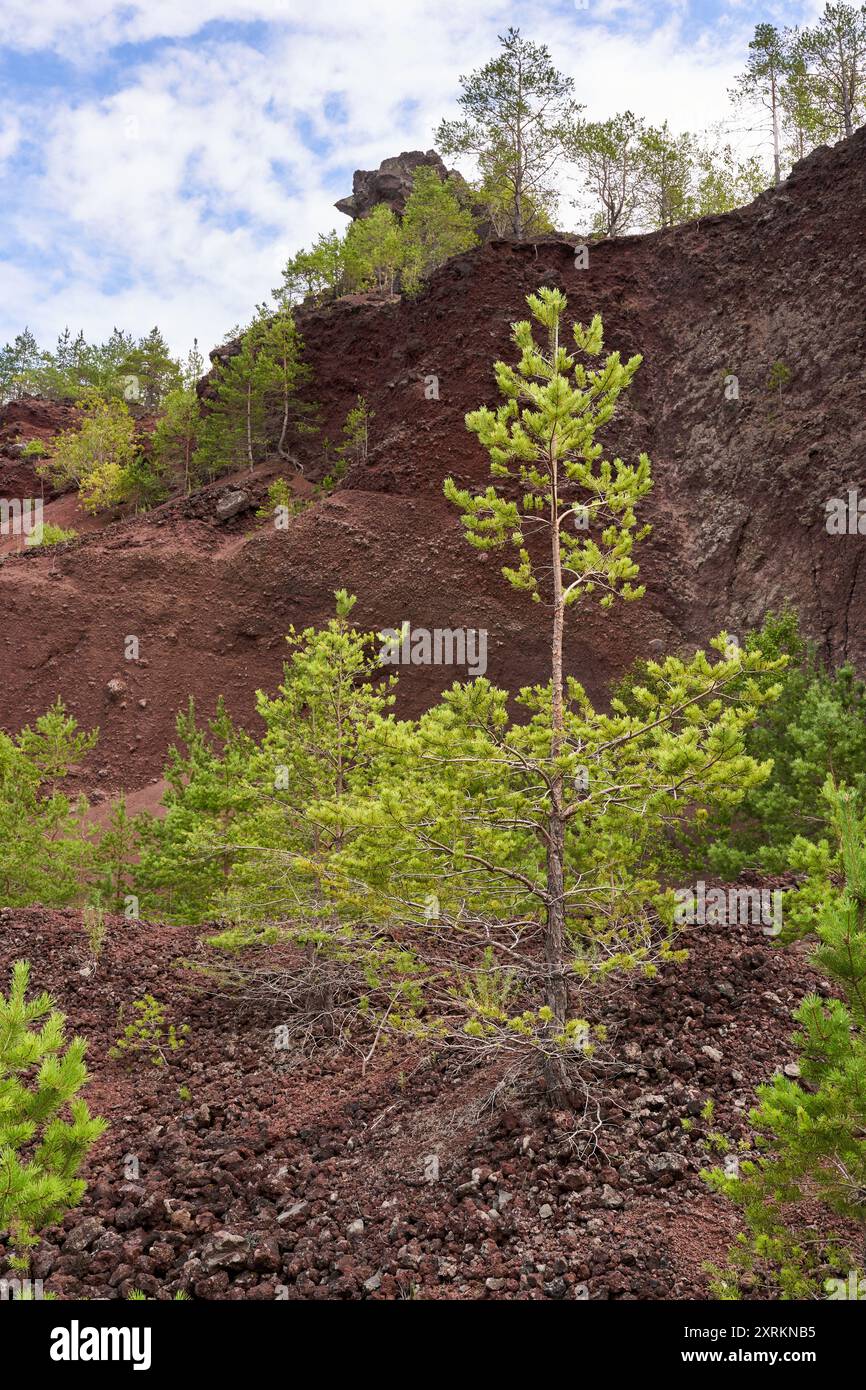 Extinct volcano landscape from a caldera inactive for millions of years ...