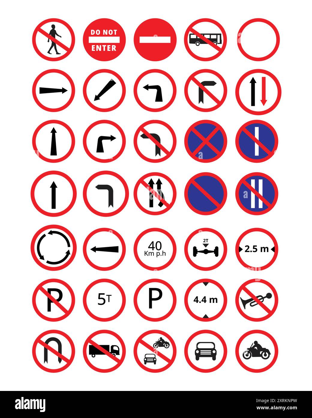 Set of road sign vector Stock Vector Image & Art - Alamy