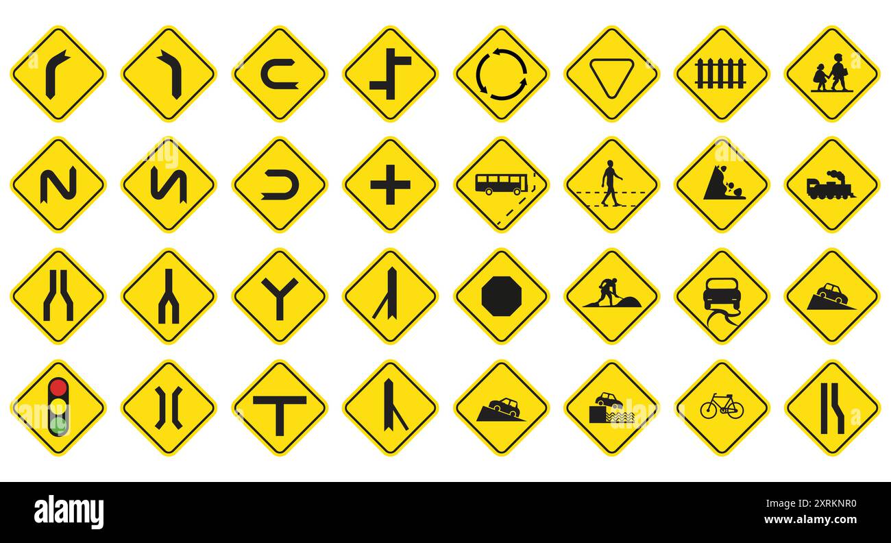 Set of road sign vector Stock Vector Image & Art - Alamy