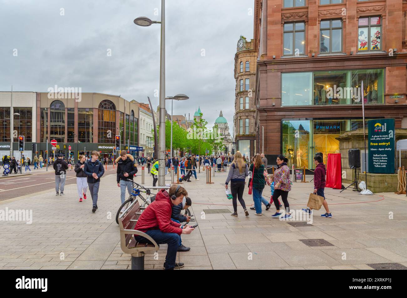 Belfast County Antrim Northern Ireland May 06 2024 - Shoppers in ...
