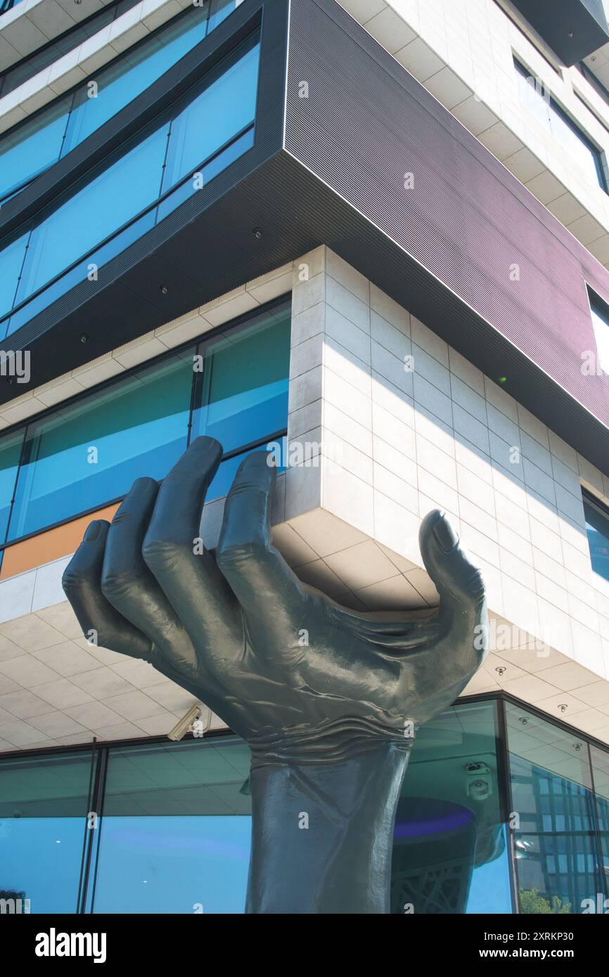 Hand holding building in Saldanha neighbourhood of Lisbon, Portugal ...