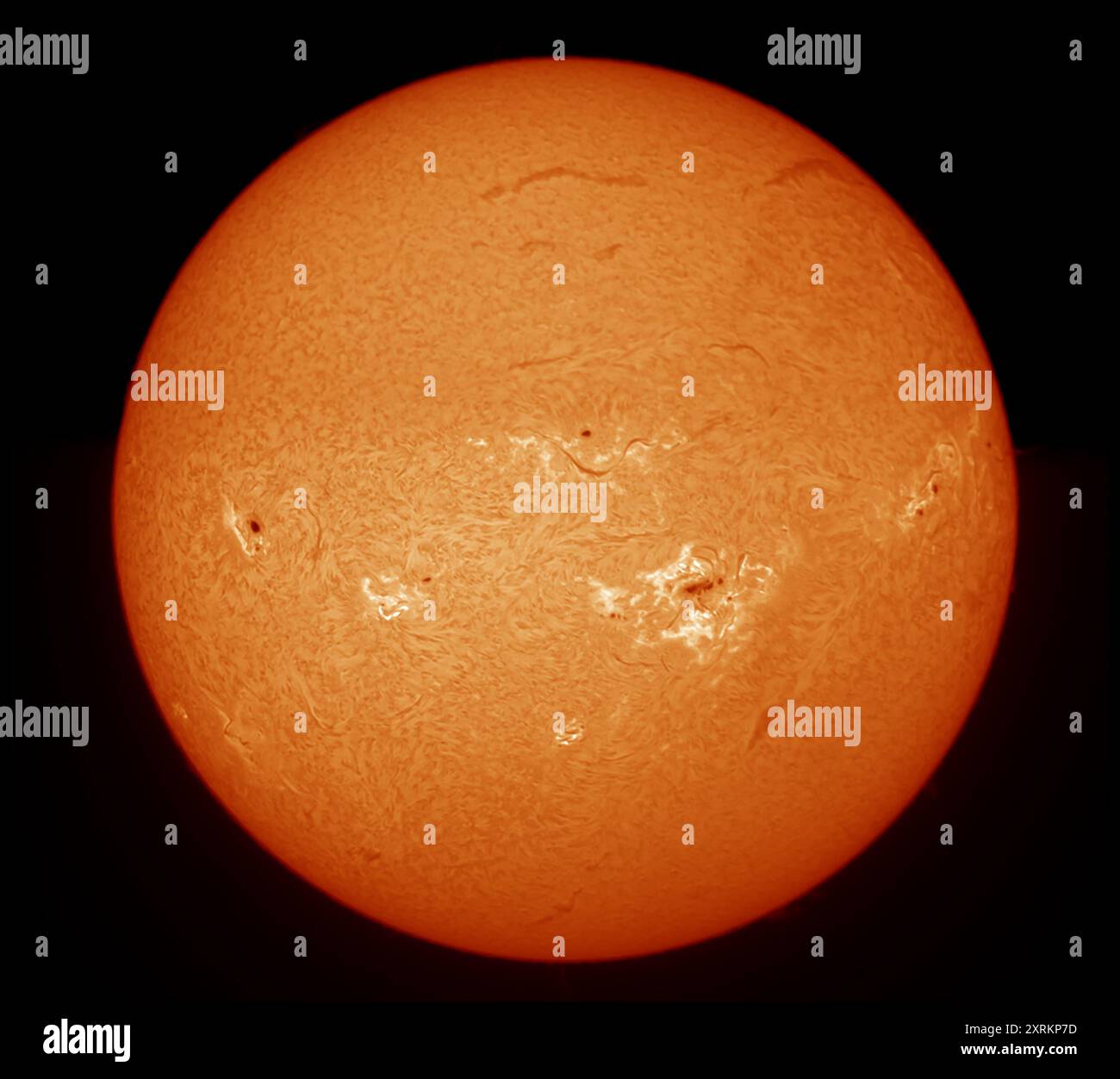 London, UK. 11 August 2024. Giant sunspot groups on the surface of the ...