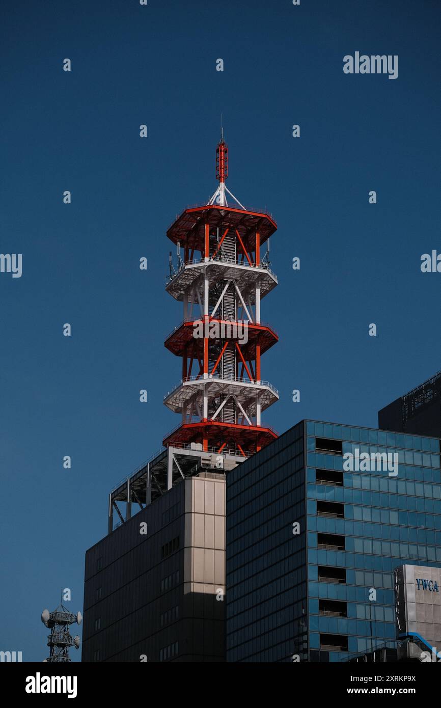 Red and White Communication Tower Stock Photo - Alamy