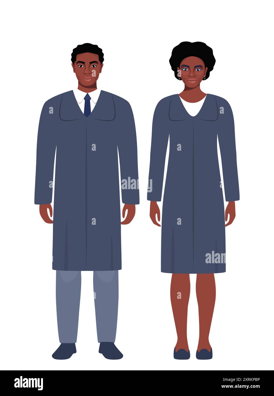 Judges characters. African American Woman and man legal consultants ...