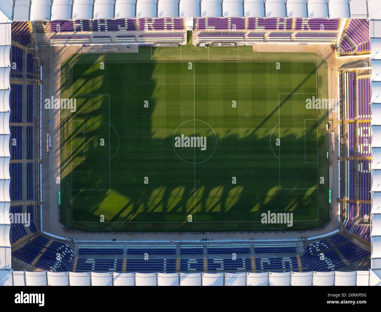 Aerial view about the Susza Ferenc Stadium in Ujpest district, Budapest ...