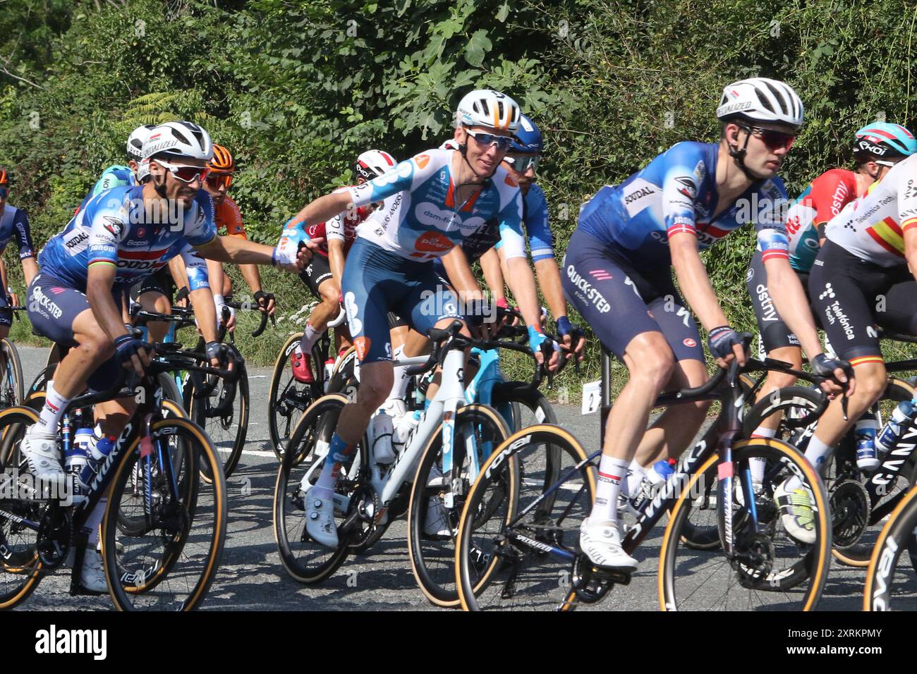 Julian Alaphillipe and Romain Bardet shake hands during race respecting ...
