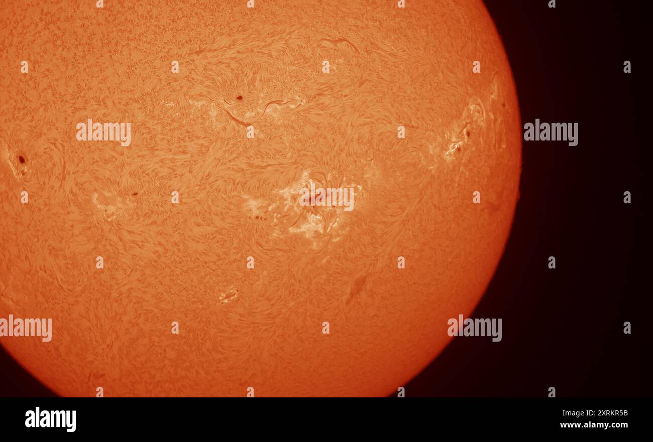 London, UK. 11 August 2024. Giant sunspot groups on the surface of the ...