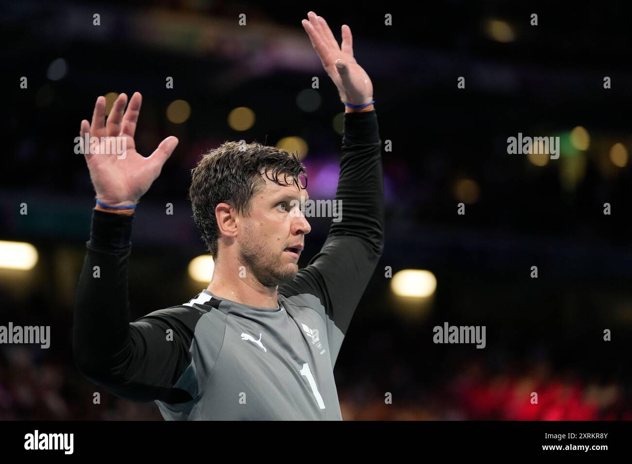 Denmark goalkeeper Niklas Landin Jacobsen is in action during the gold ...