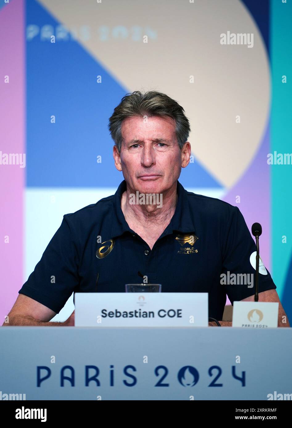 Lord Sebastian Coe, President of World Athletics during a press ...