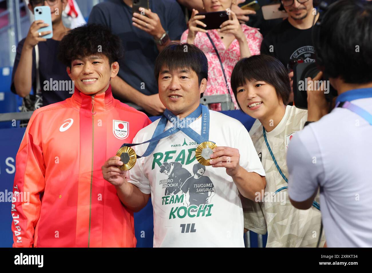 Paris, France. 11th Aug, 2024. (L-R) Kotaro Kiyooka, Tsugumi Sakurai (JPN) Wrestling : Men's ...