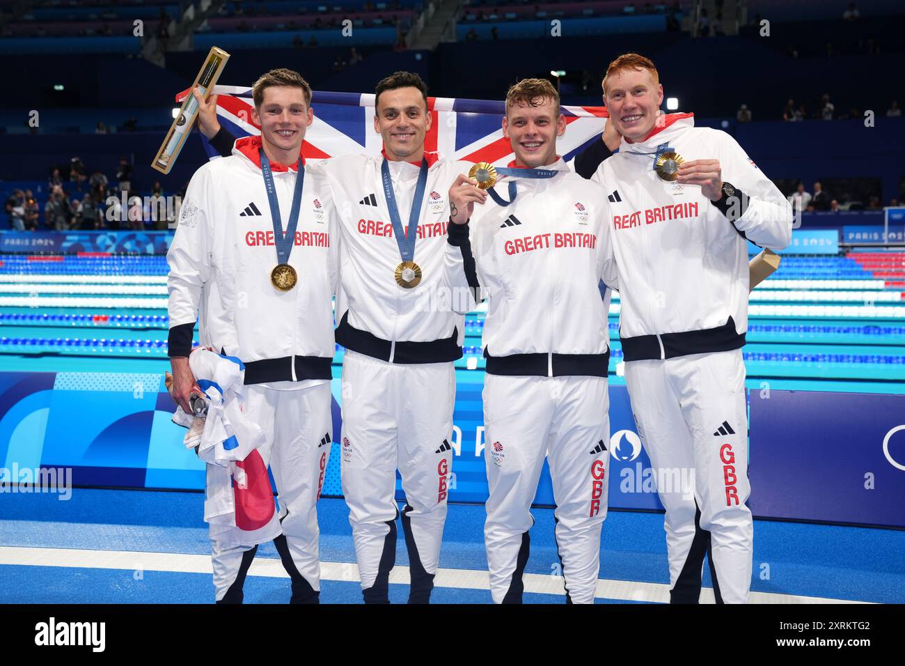 File photo dated 30-07-2024 of Great Britain's Duncan Scott, James Guy ...