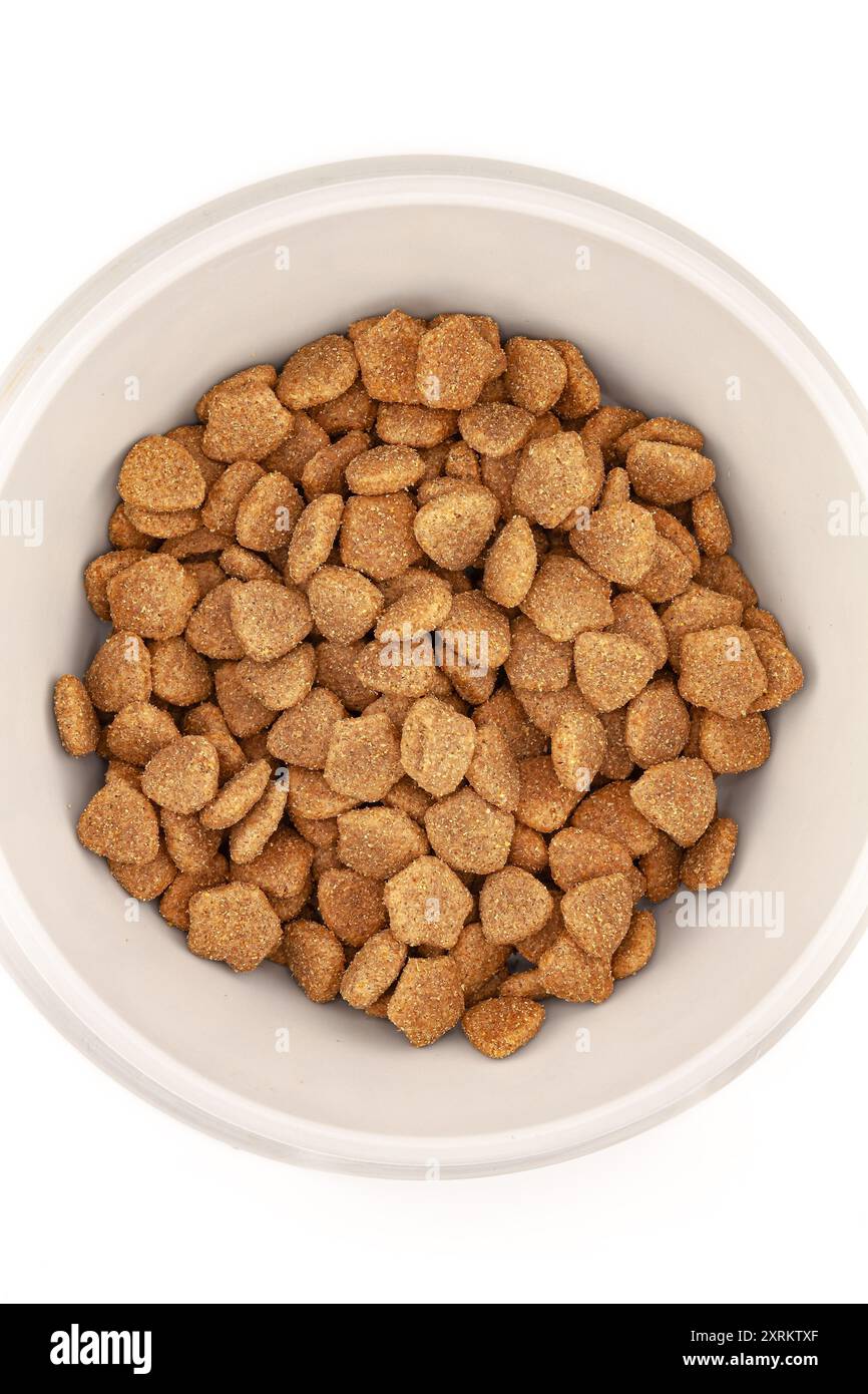Delicious and healthy granular pet food, top view Stock Photo - Alamy