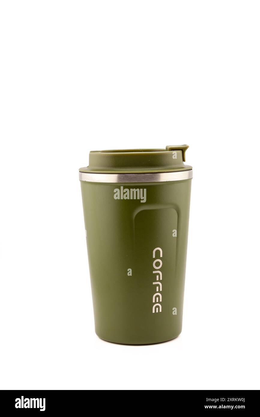 Aluminum thermal cup for storing hot and cold drinks Stock Photo - Alamy