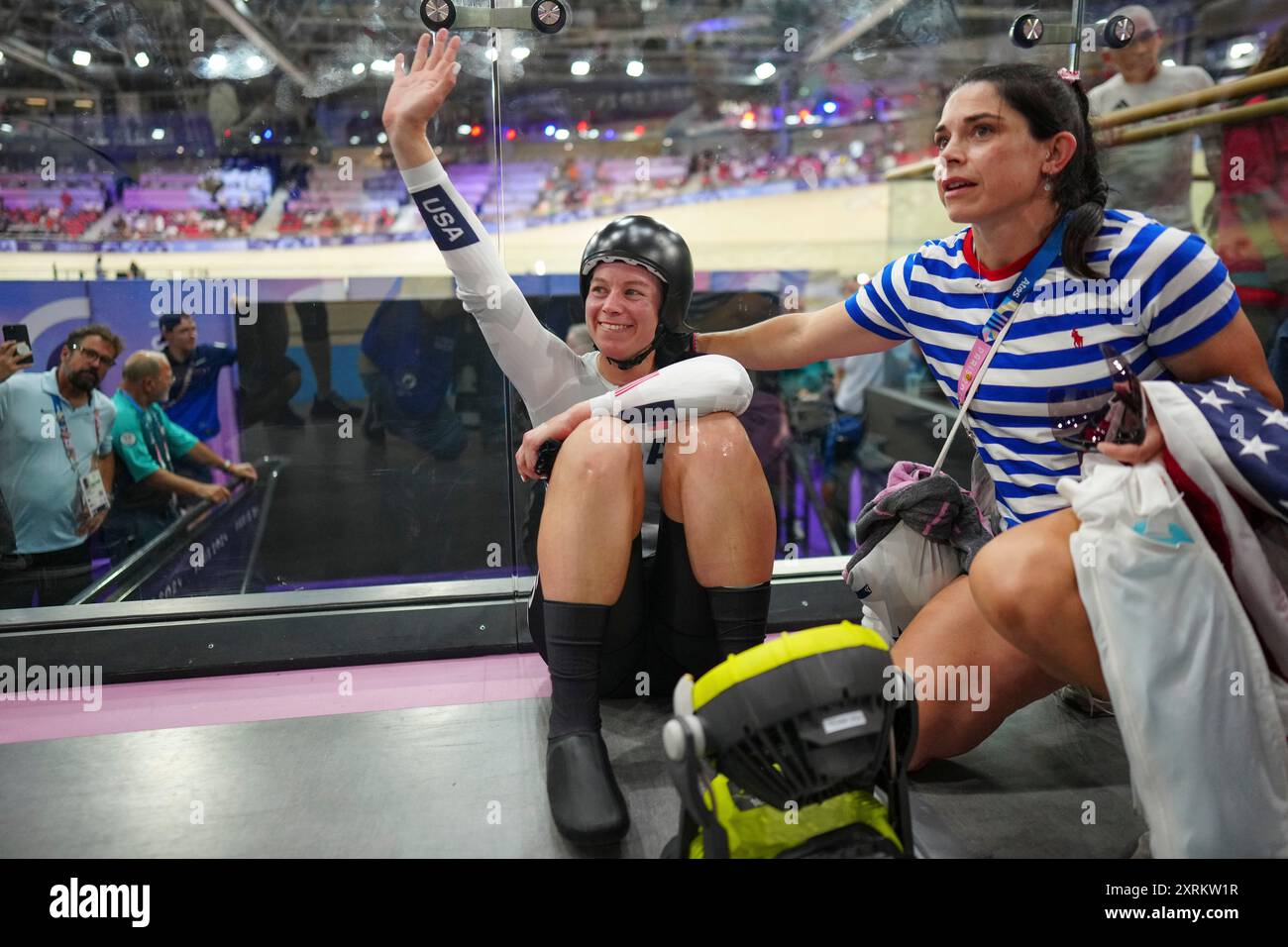 Jennifer Valente of the United States celebrates winning the gold medal ...