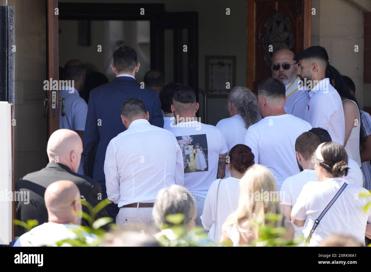 Mourners attending the funeral of Southport stabbing victim Alice da ...