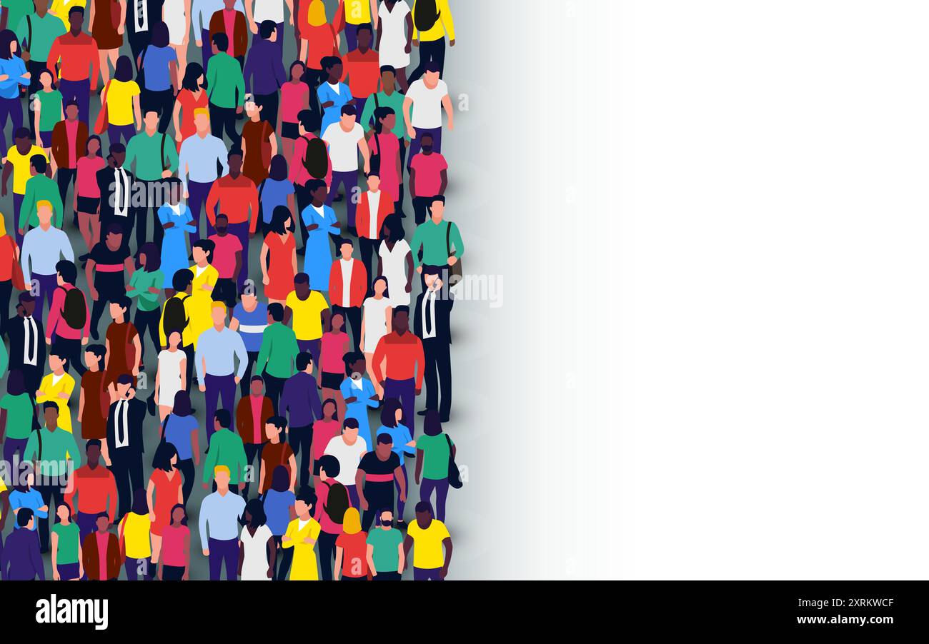 Large crowd people walking Stock Vector Images - Alamy