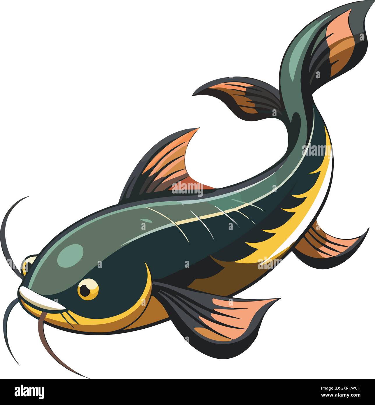 Illustration of cute cartoon catfish Stock Vector Image & Art - Alamy