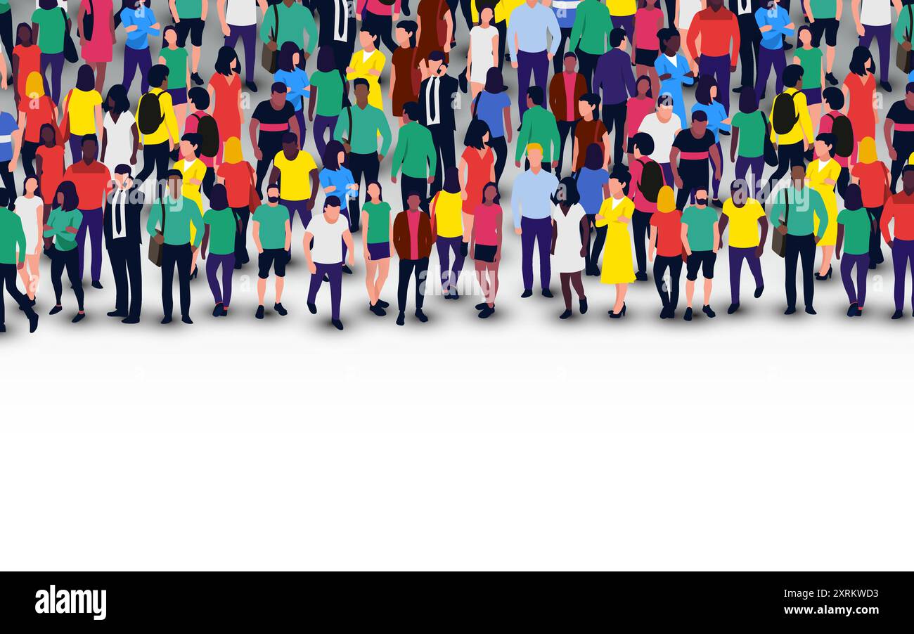 Large crowd people walking Stock Vector Images - Alamy