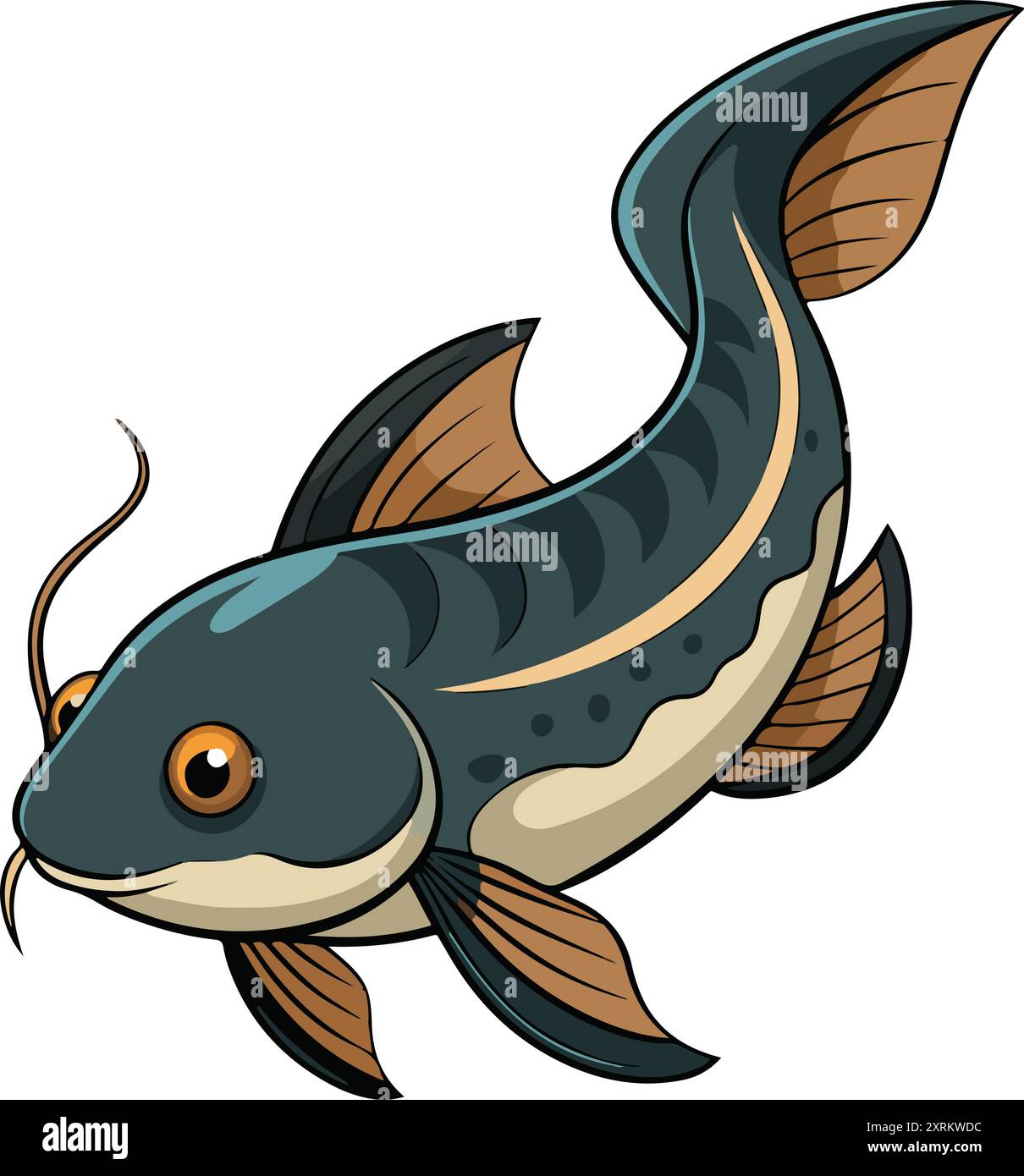 Illustration of cute cartoon catfish Stock Vector Image & Art - Alamy