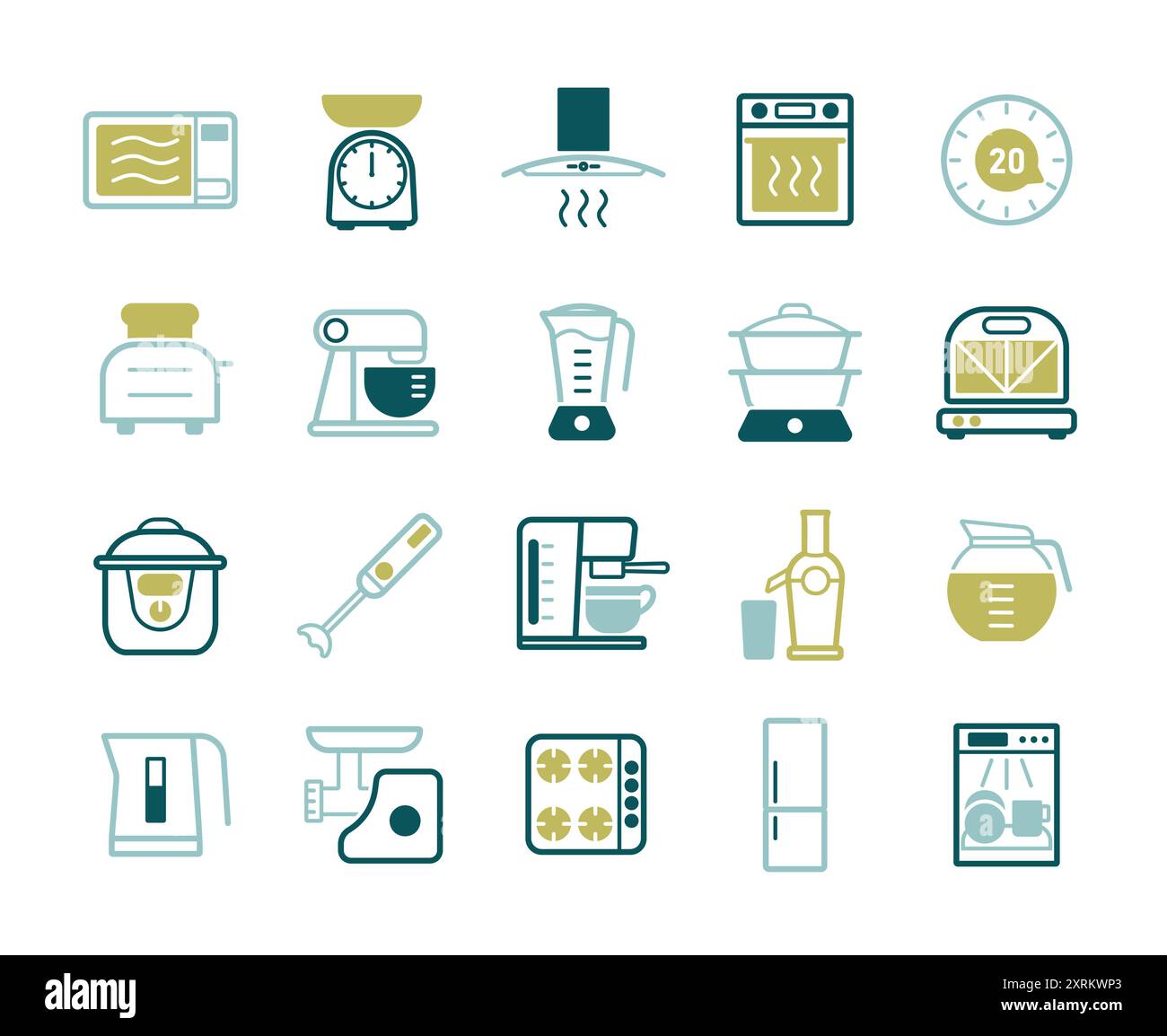Kitchen appliances electronic electrical equipment tool vector isolated ...