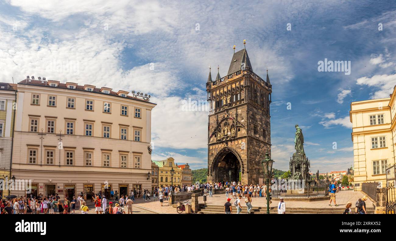 Old Town Bridge Tower, Square of Knights of the Cross, Prague, Czech ...