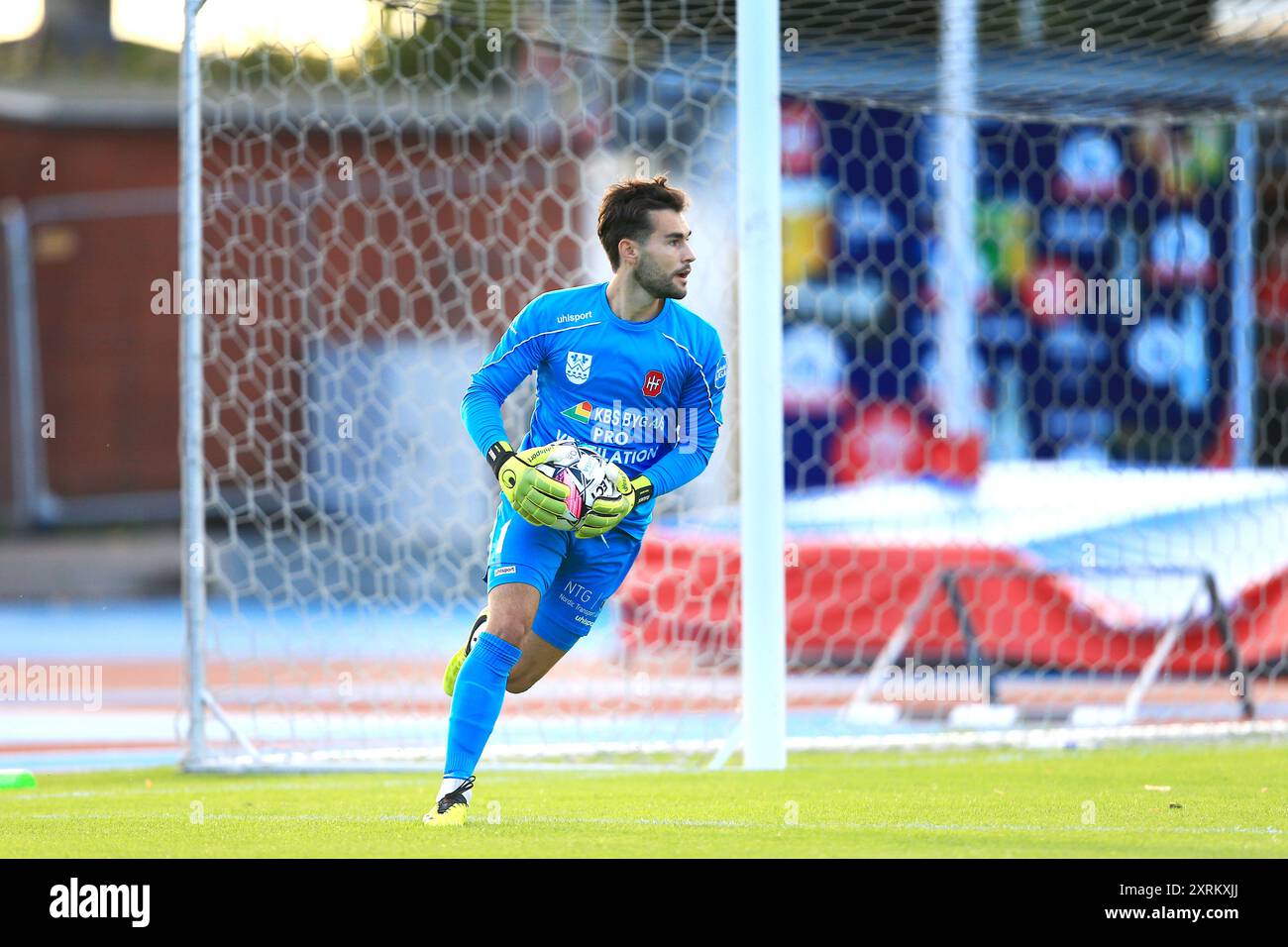 Hvidovre, Denmark. 09th, August 2024. Goalkeeper Filip Djukic (1) of ...