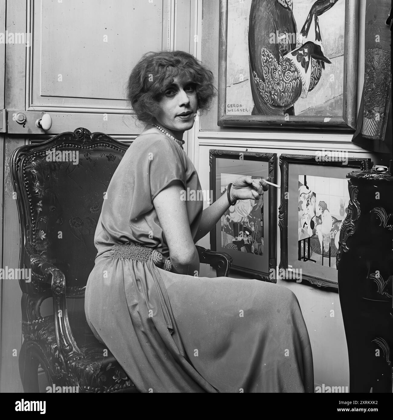 Lili Elbe en el estudio de Gerda Wegener. Circa 1930 Stock Photo - Alamy