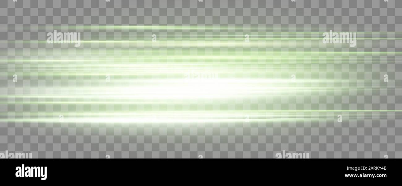 Speed rays, velocity light neon flow, zoom in motion effect, green glow ...
