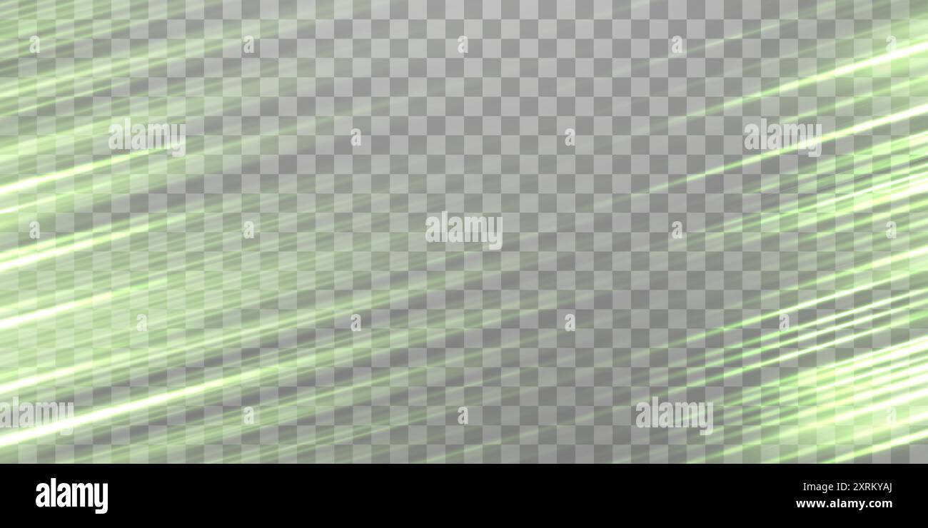 Speed rays, light neon flow, zoom in motion effect, green glow speed ...