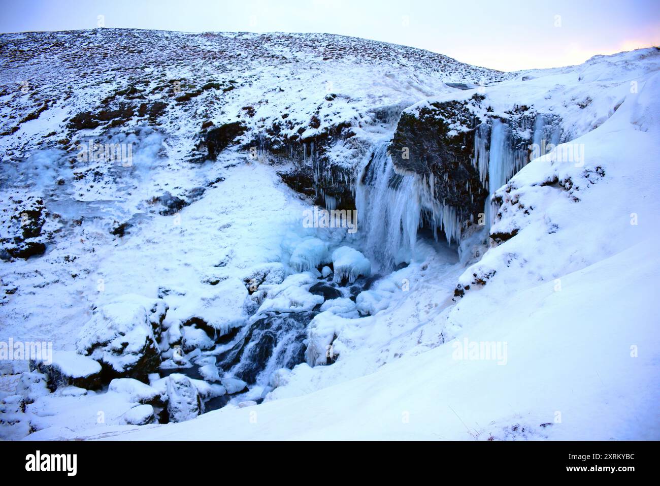 The cold snowy Sunrise Iceland highlands in Winter Stock Photo - Alamy
