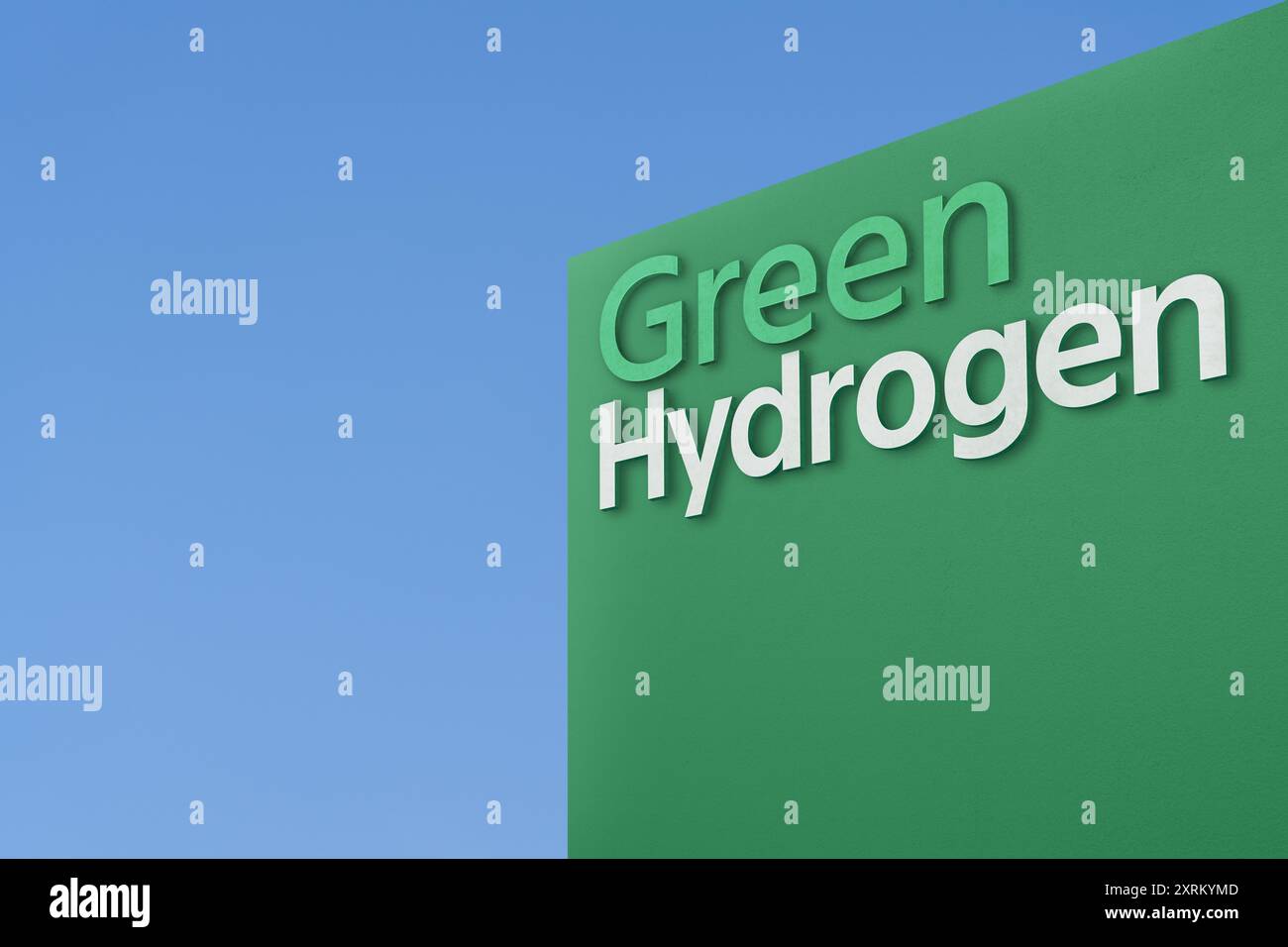 Green wall with inscription GREEN HYDROGEN Stock Photo - Alamy
