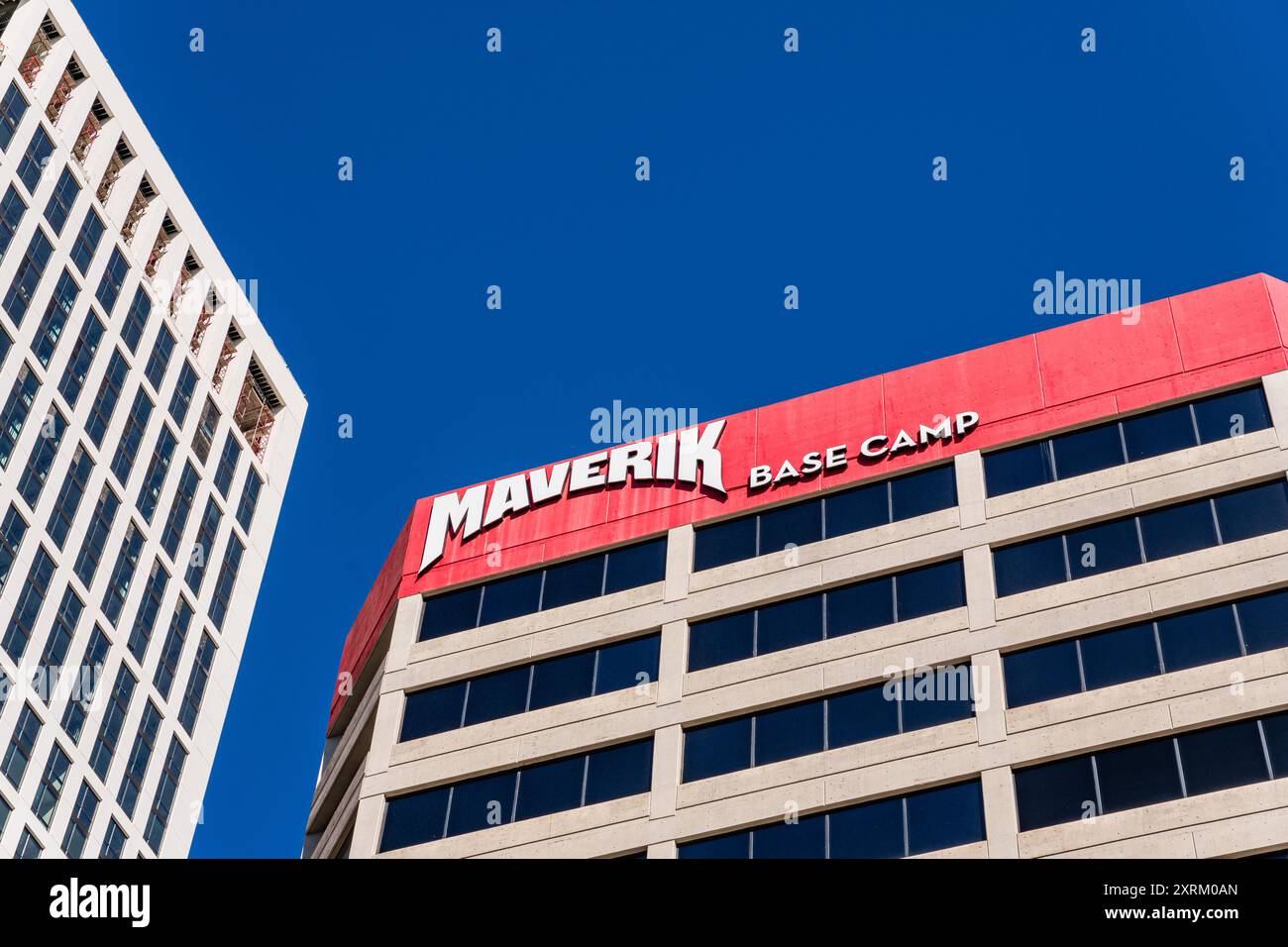 Mavrik base camp logo hi-res stock photography and images - Alamy