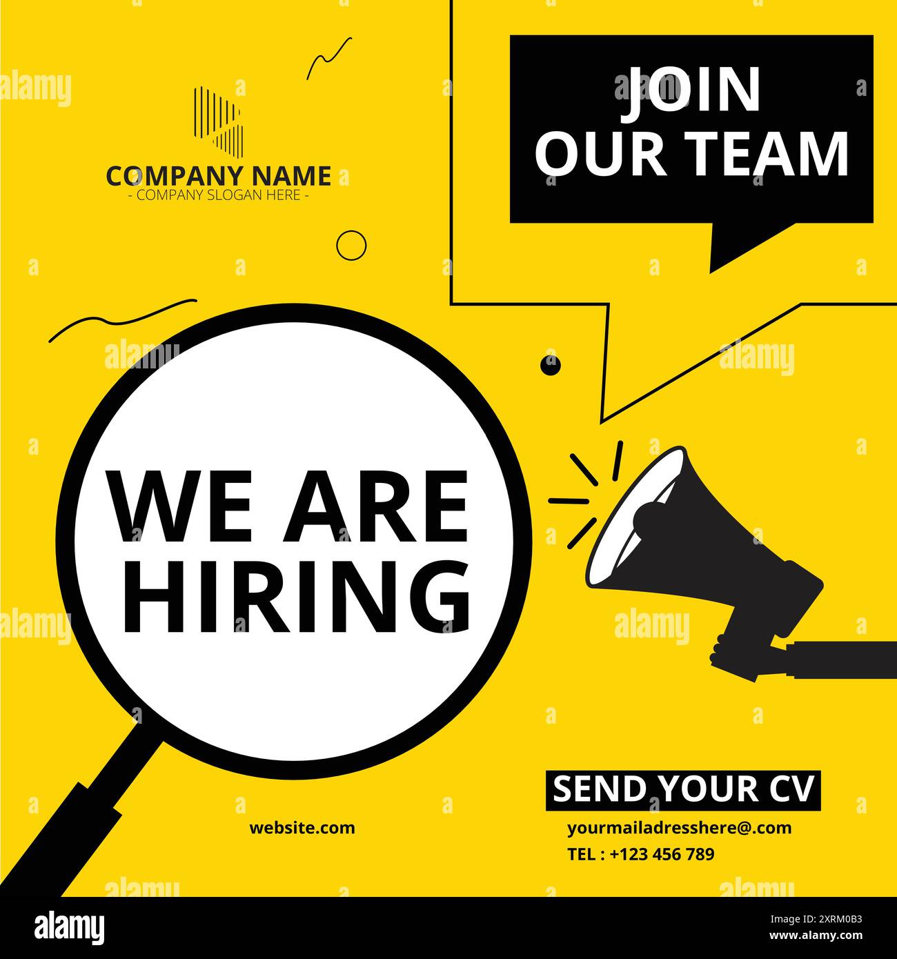 We are Hiring Job Recruitment Poster Vector Stock Vector Image & Art - Alamy