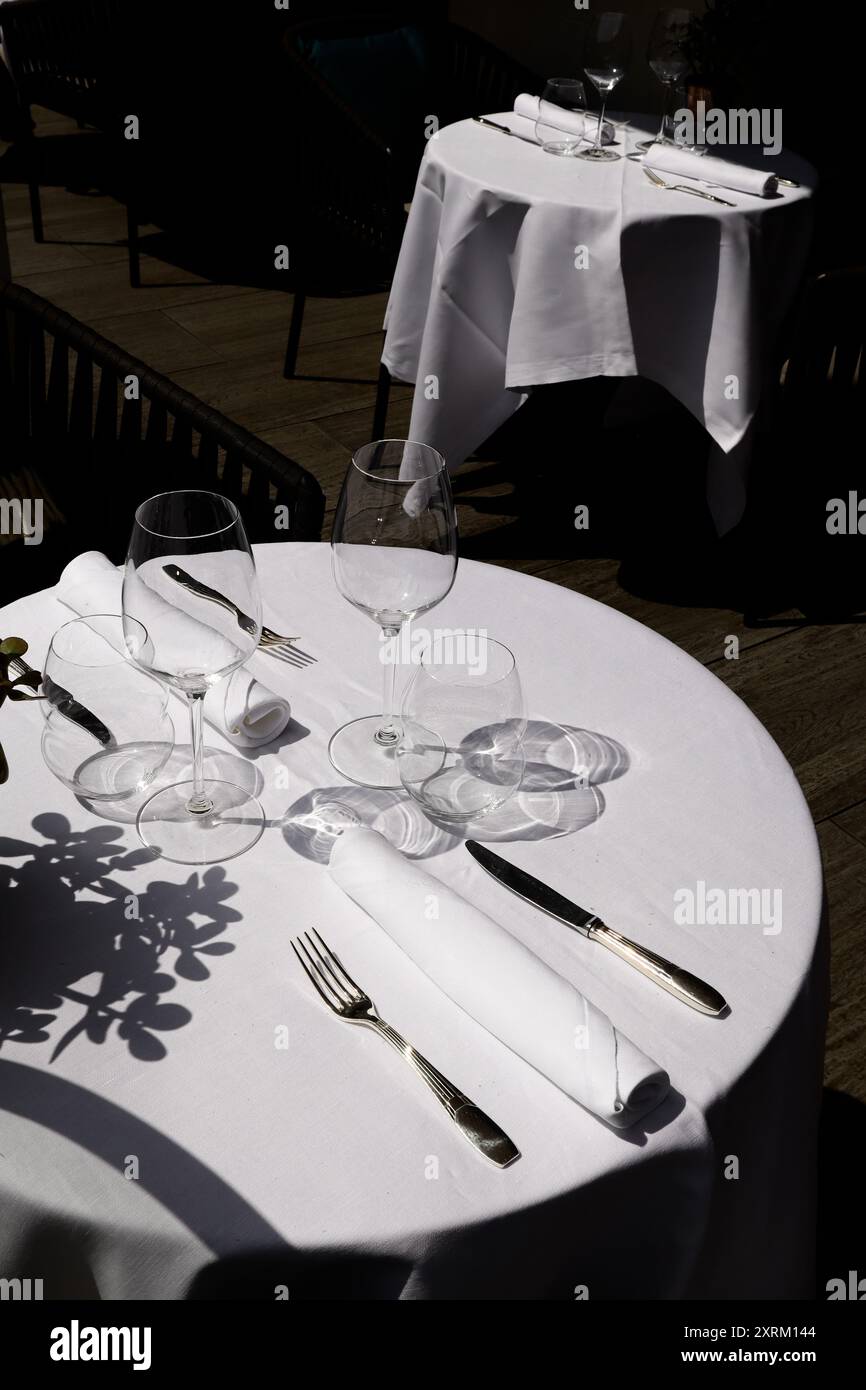 Table for Two, White and Minimal, Restaurant Scene, Simple Table ...