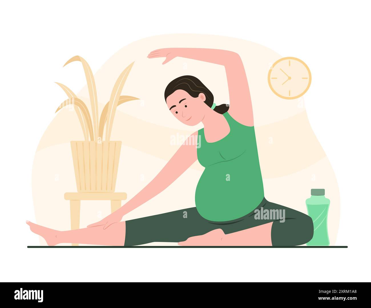 Pregnant exercise vector cartoon hi-res stock photography and images ...