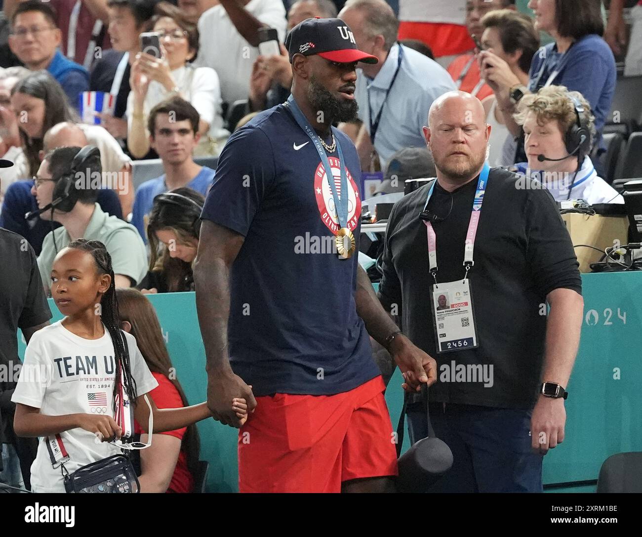 Paris, France. 11th Aug, 2024. LeBron James of the U.S. arrives to ...