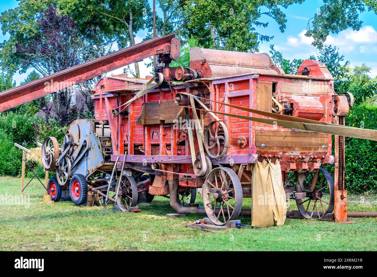 Old traditional threshing machine or 'thresher' and reaper binder at ...