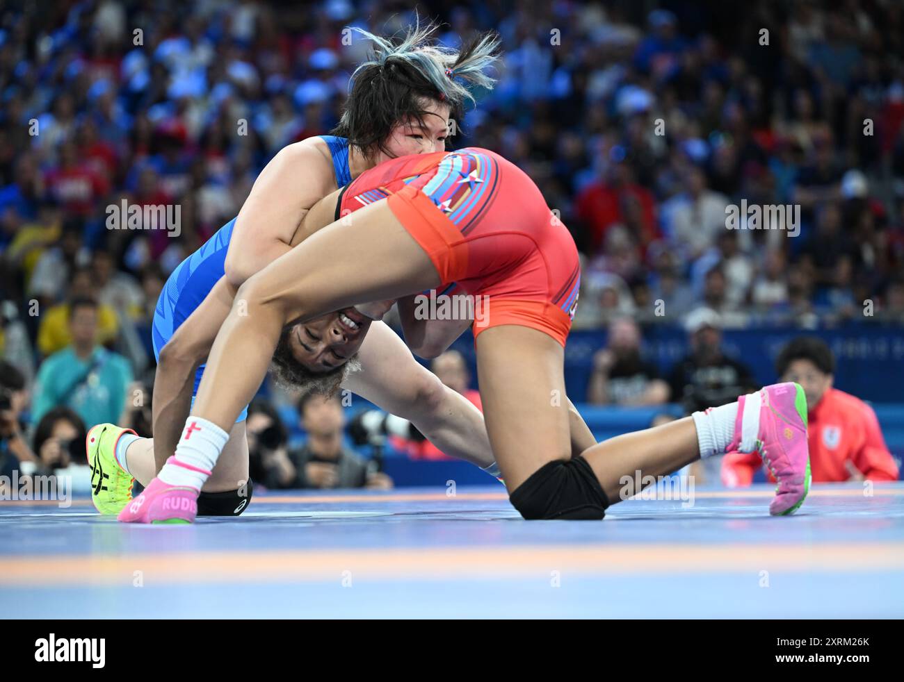 Paris, France. 11th Aug, 2024. Kagami Yuka (L) of Japan competes with ...