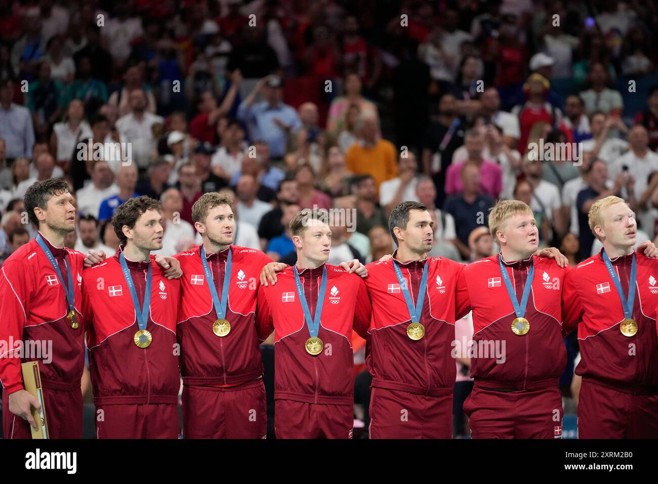 Denmark players celebrate their gold medal after the gold medal ...