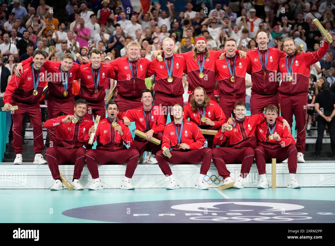 Denmark players pose with their gold medals during medals ceremony ...