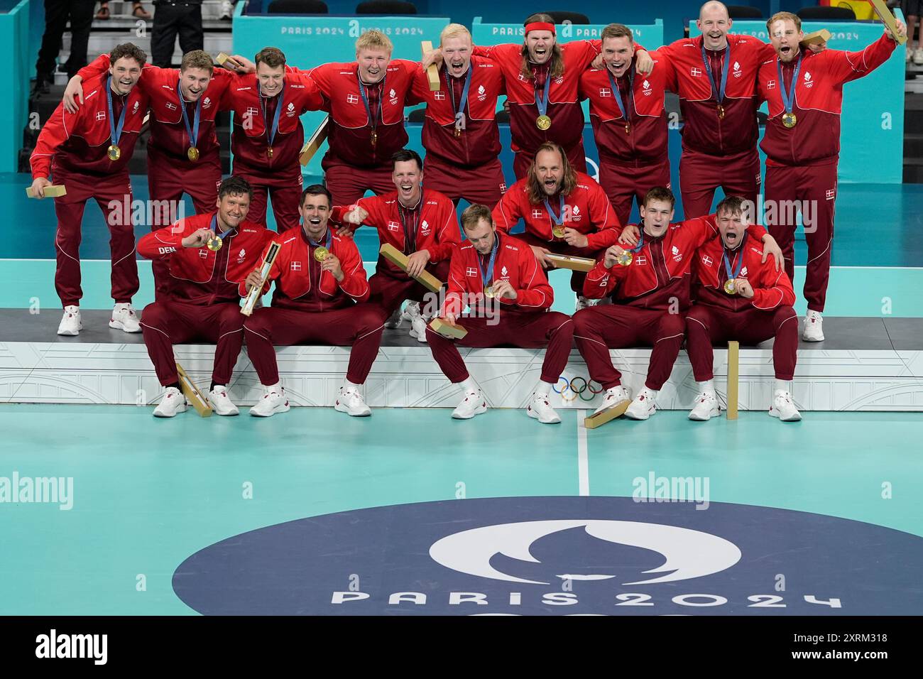 Denmark players pose with their gold medals during medals ceremony ...