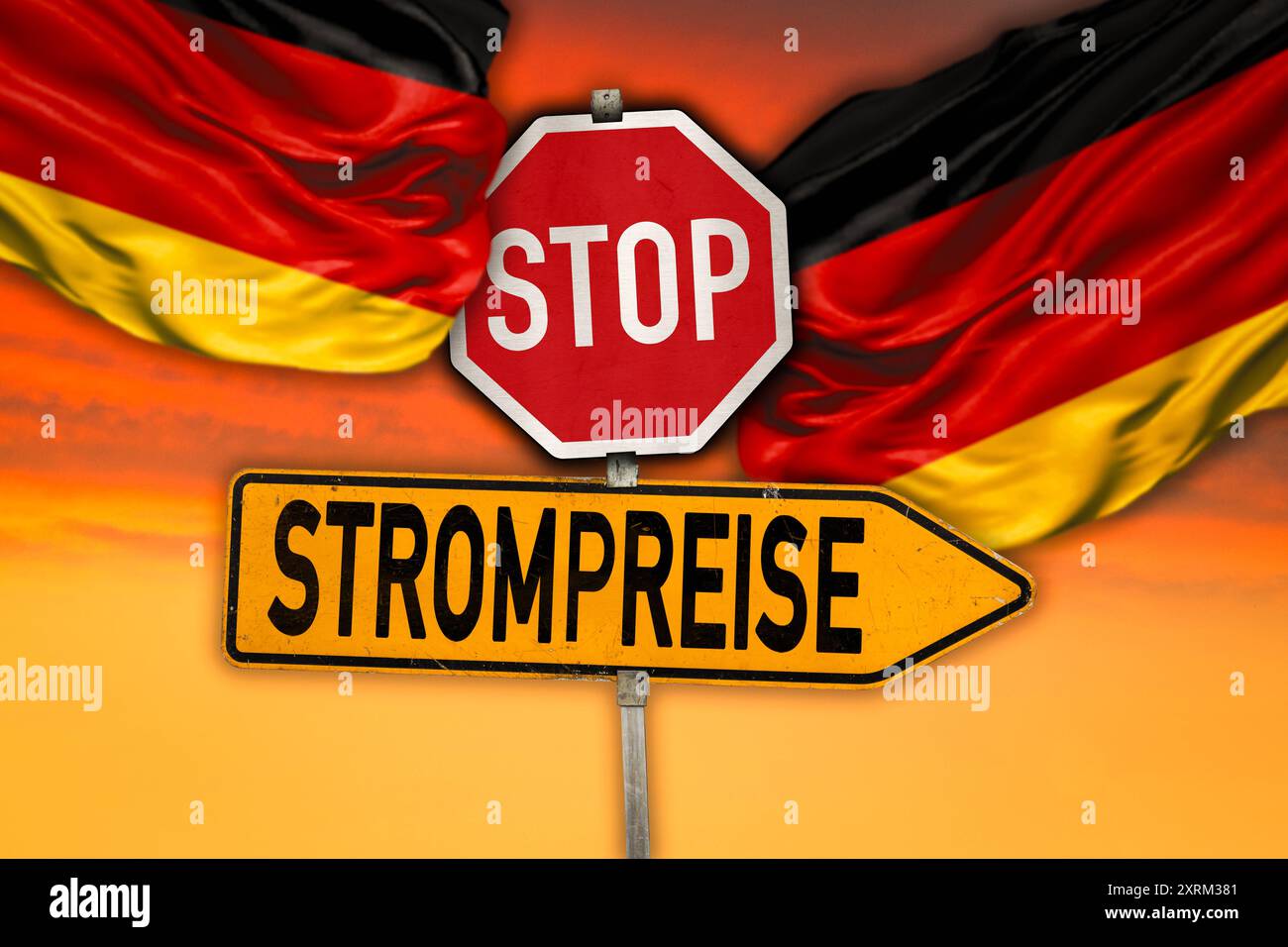 11 August 2024: A stop sign with the inscription: Electricity prices ...