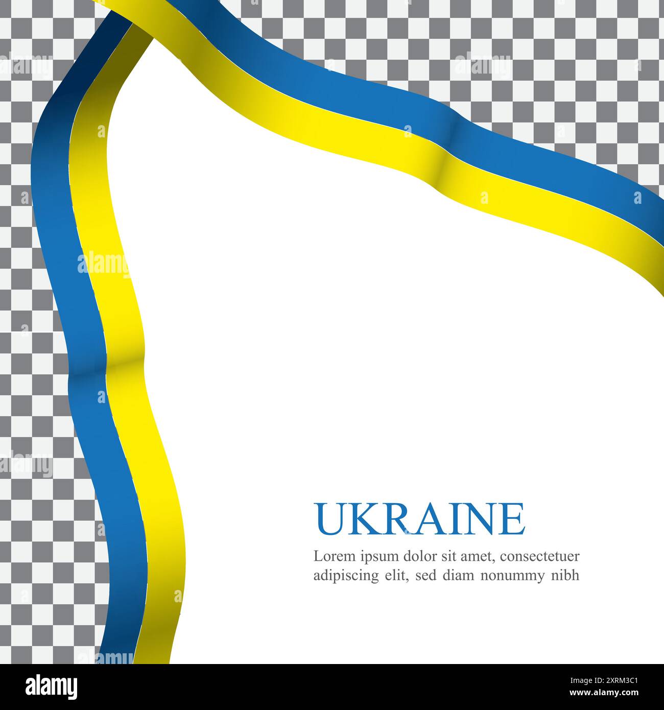 Waving flag of Ukraine on a transparent background. Template for ...