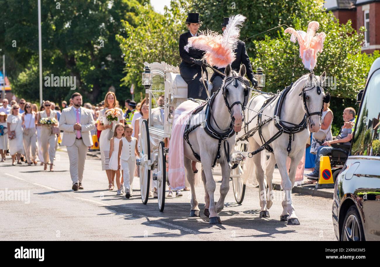 The horse-drawn carriage carrying the coffin of Southport stabbing ...