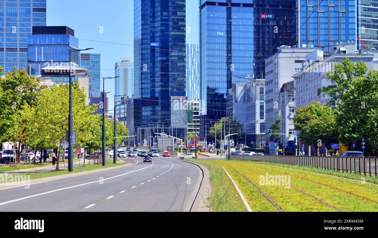 Warsaw, Poland. 31 July 2024. Urban landscape with modern buildings in ...
