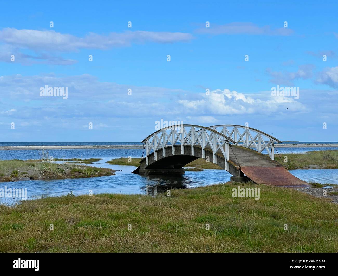 A little bridge on the shore of the Kattegat strait in Frederikshavn ...